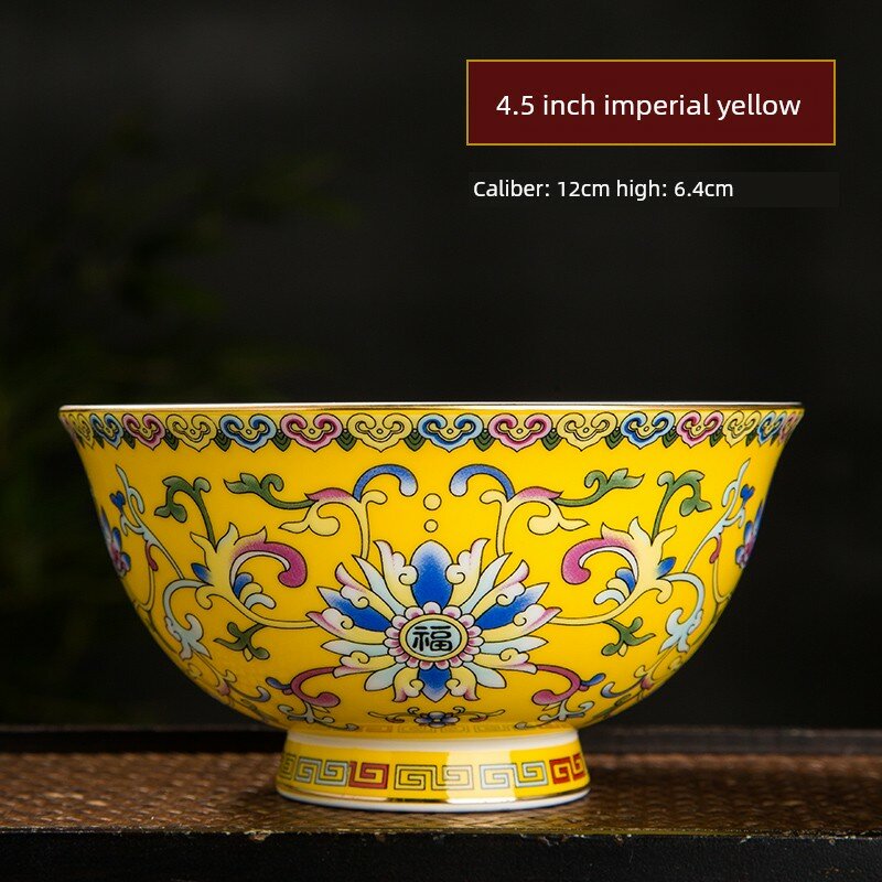 Керамическая миска из костяного фарфора в китайском стиле с золотым ободком, большая, для супа и риса, с защитой от