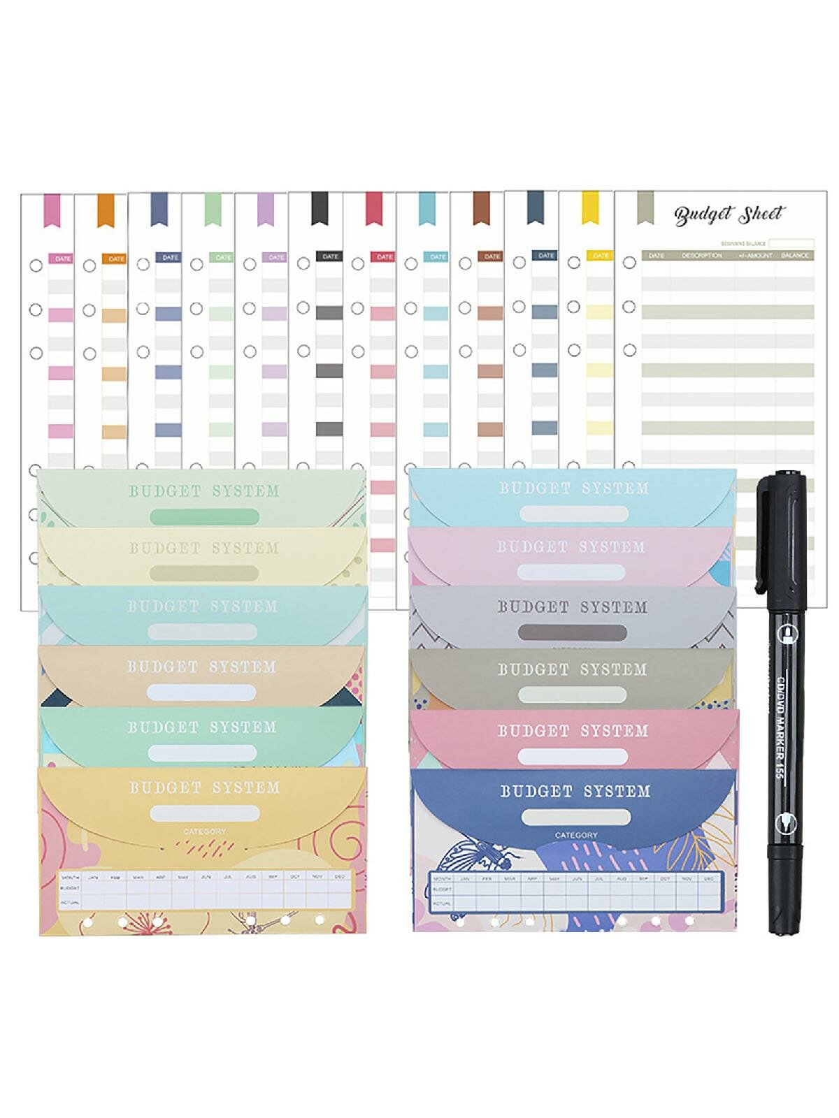 25шт Бюджетный конверт и набор двухсторонних маркеров, аксессуары для бюджетного планировщика