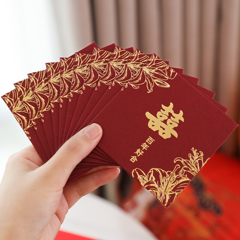 Красные конверты для свадеб, маленькие красные конверты, реквизит для свадебных приветствий, креативные конверты для блокировки дверей с счастливой денежной символикой, мини-сумки для свадеб