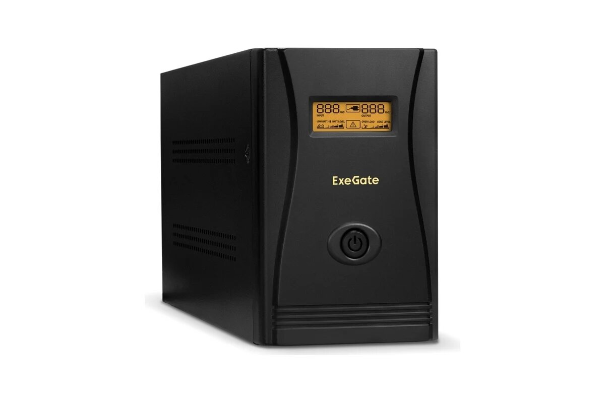 ИБП ExeGate SpecialPro Smart LLB-1600. LCD. AVR.4SH. RJ, линейно-интерактивный, 1600ВА/950 Вт, 4xSchuko
