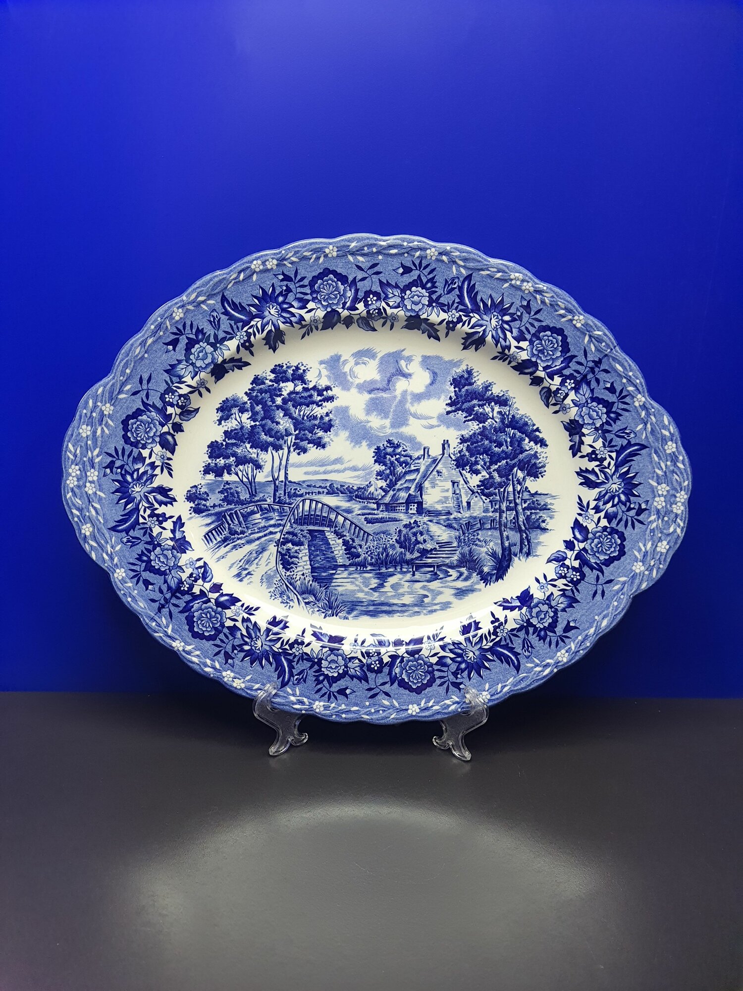 Винтажное овальное большое блюдо 36х29 см, W.H. Grindley and Co. Ltd. Country Style. Англия 60-70е