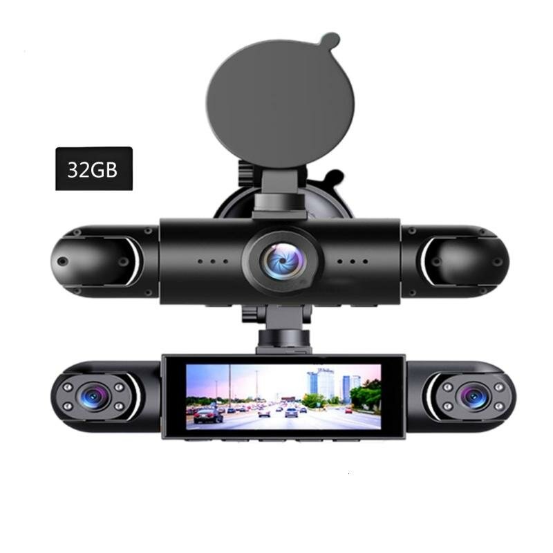 Автомобильный видеорегистратор 360 градусов 1080P, 4 камеры, ИК-ночное видение, 32G