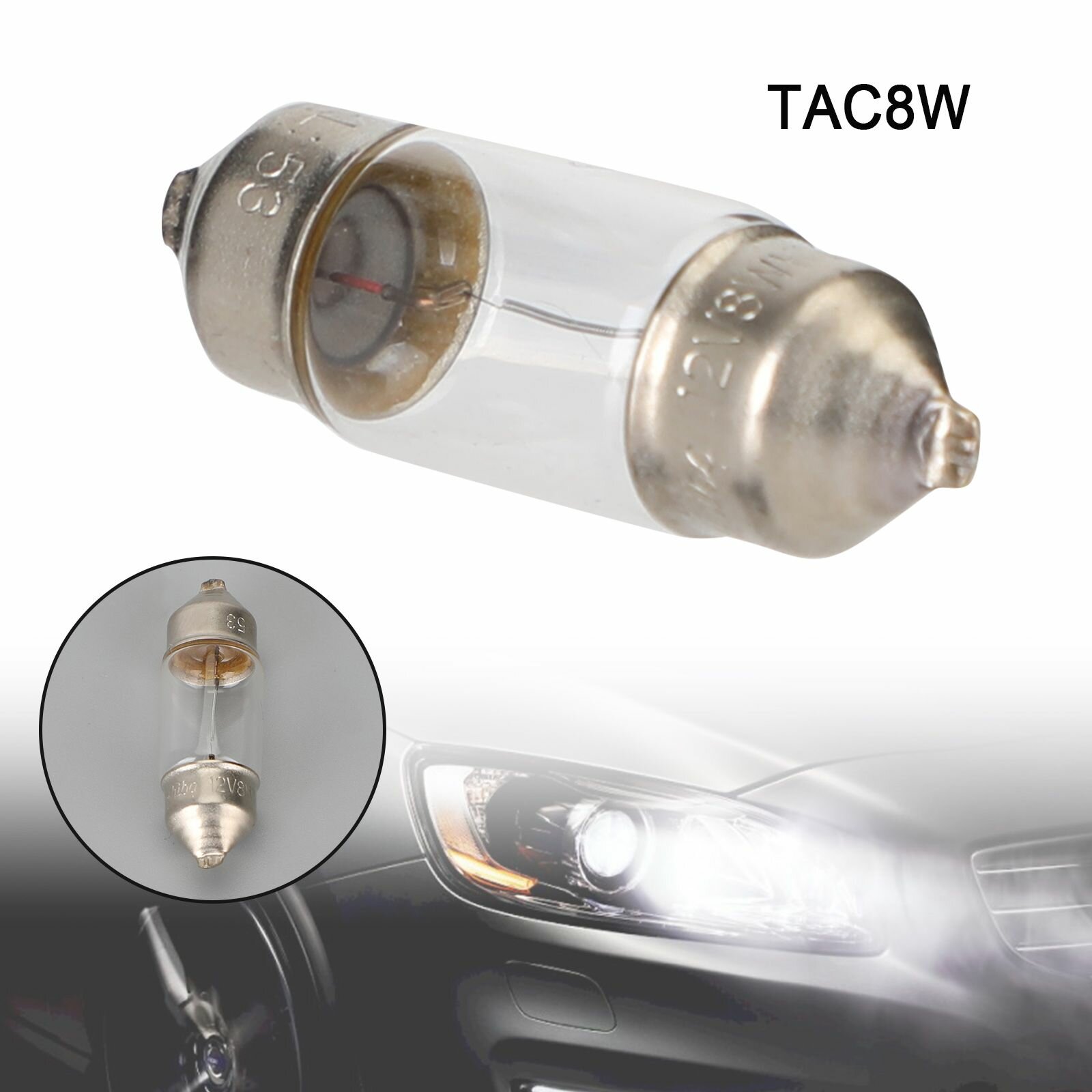 Автомобильная лампа для подфарника Toshiba TAC8W C8W Festoon 31MM 12V 8W, белый свет, замена лампочки
