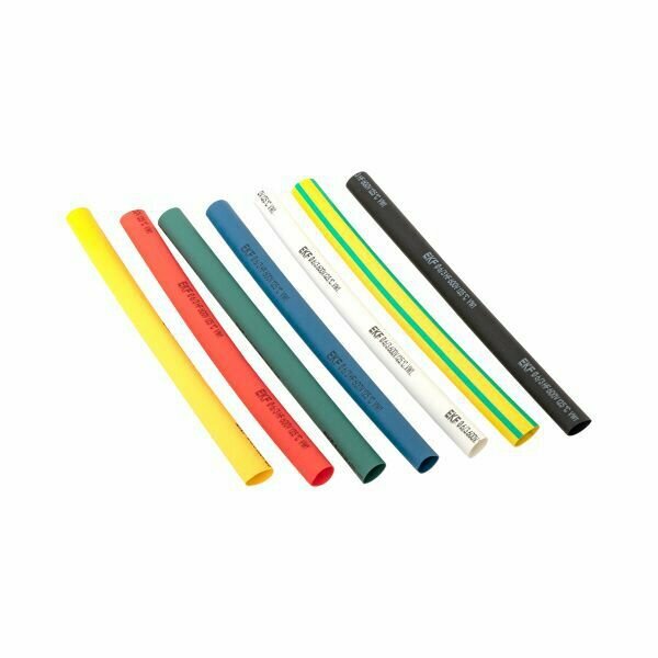 Набор термоусадочных трубок EKF ТУТ нг тонкостенные, 6-3, 7 цветов по 3 шт, 100 мм