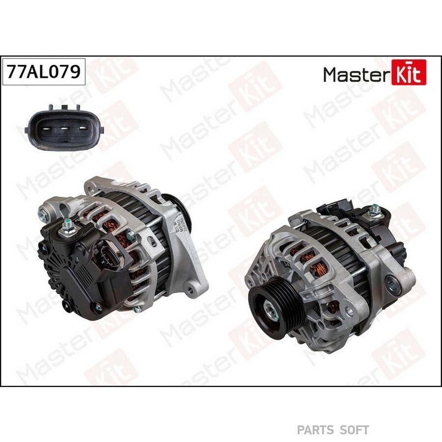 Генератор HYUNDAI SOLARIS II, KIA RIO X-LINE (90A) Masterkit от официального дистрибьютора, MASTERKIT, артикул 77AL079