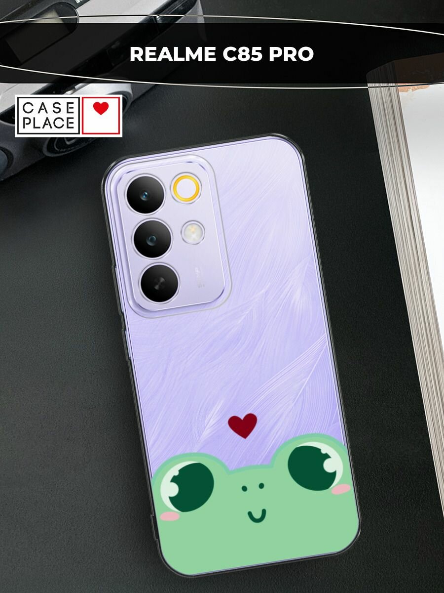 Чехол на Realme C85 Pro / Реалми C85 Про с принтом Влюблённая лягушка, прозрачный