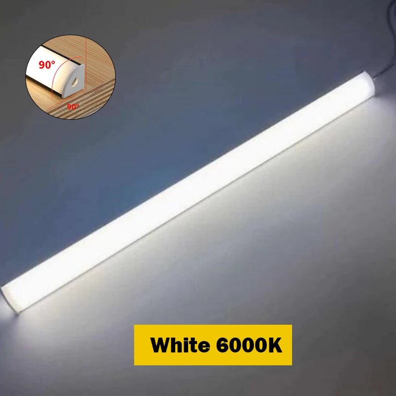 Светодиодная лампа-трубка алюминиевая 30/40/50 см DC12V Белый, White 6000K, 30CM, Silver shell