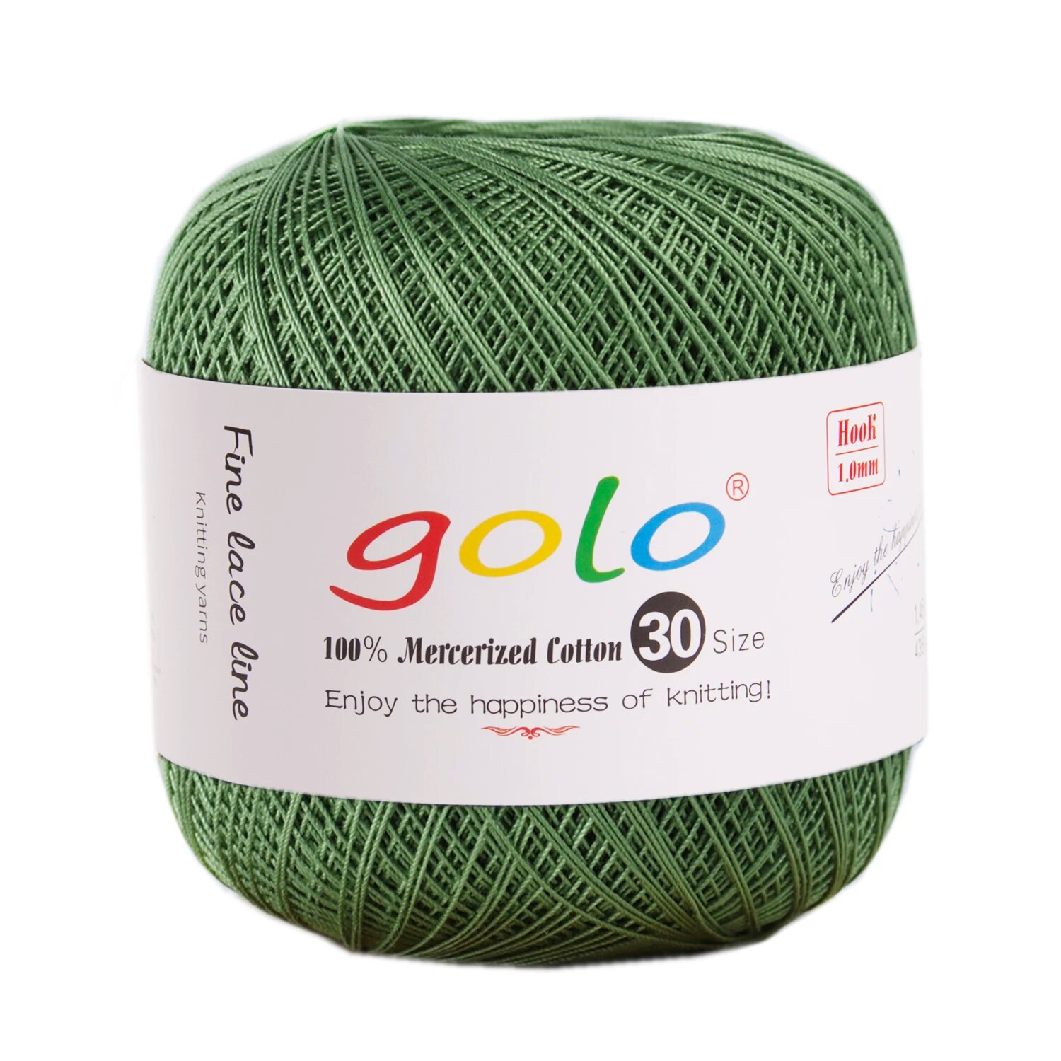 Пряжа Golo 100% хлопок, зеленый, 7-726 green