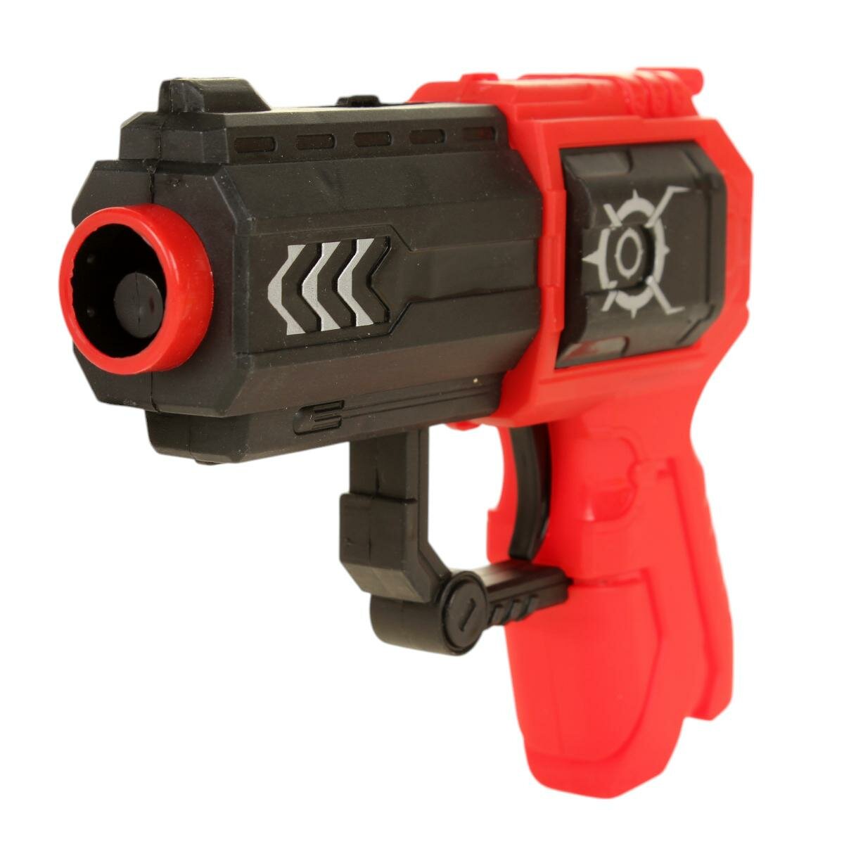 Пистолет с мягкими пулями, красный/черный, 17.5см, пластик, 3 патрона