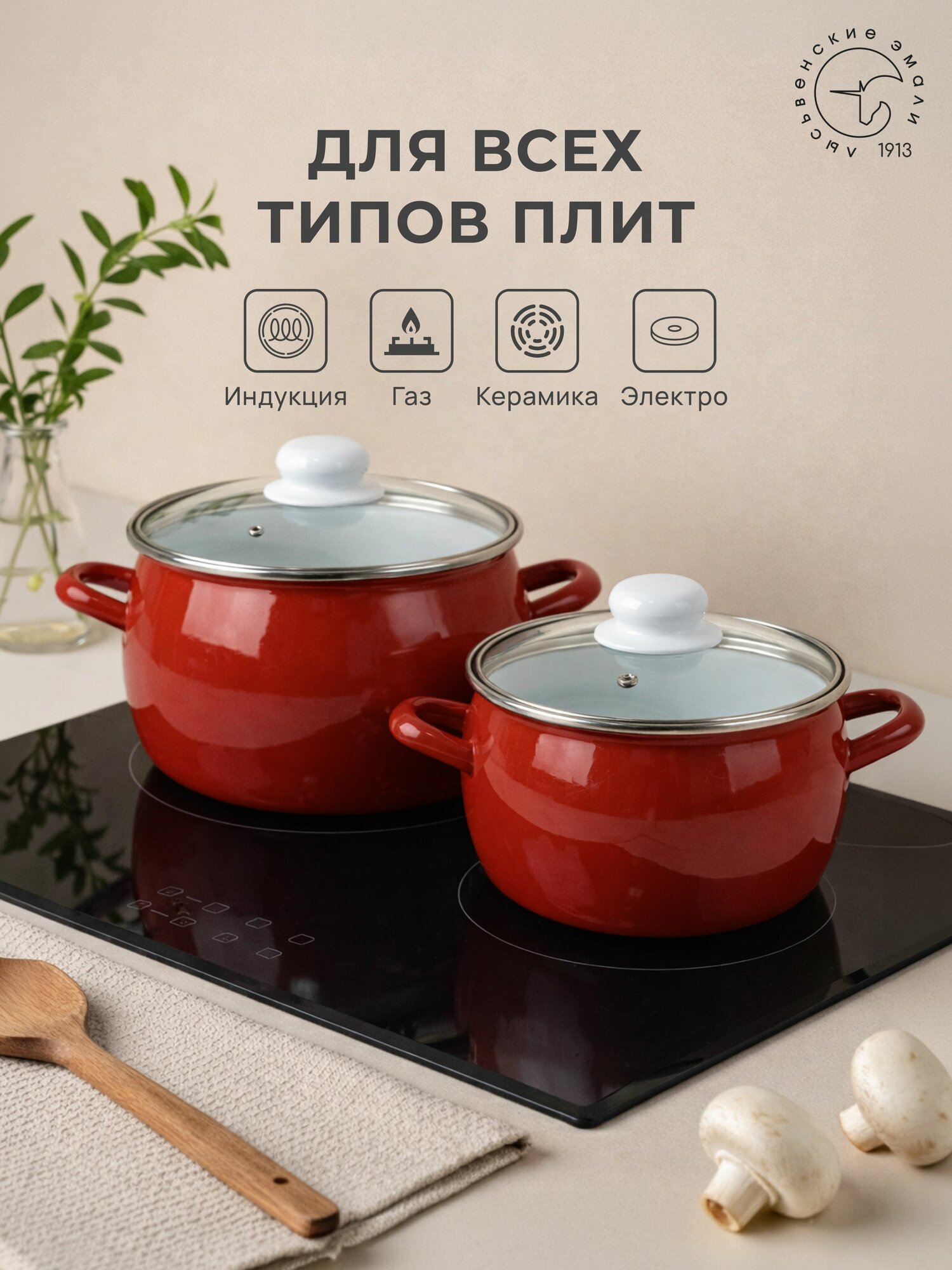 Набор кастрюль с крышкой эмалированных 2 шт, Лысьвенские эмали, размеры: 2л, 3,5л — фото 1