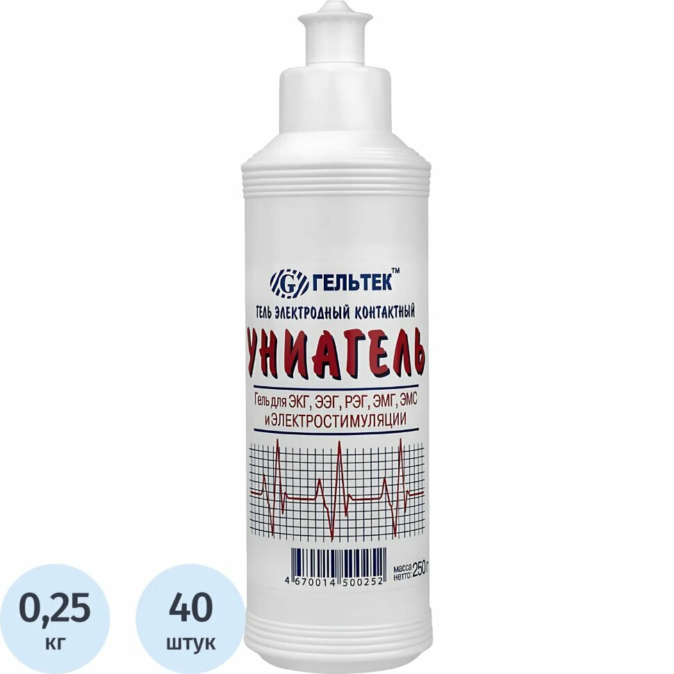Гель для ЭКГ униагель 250г/бут. 40 шт/уп, 898553
