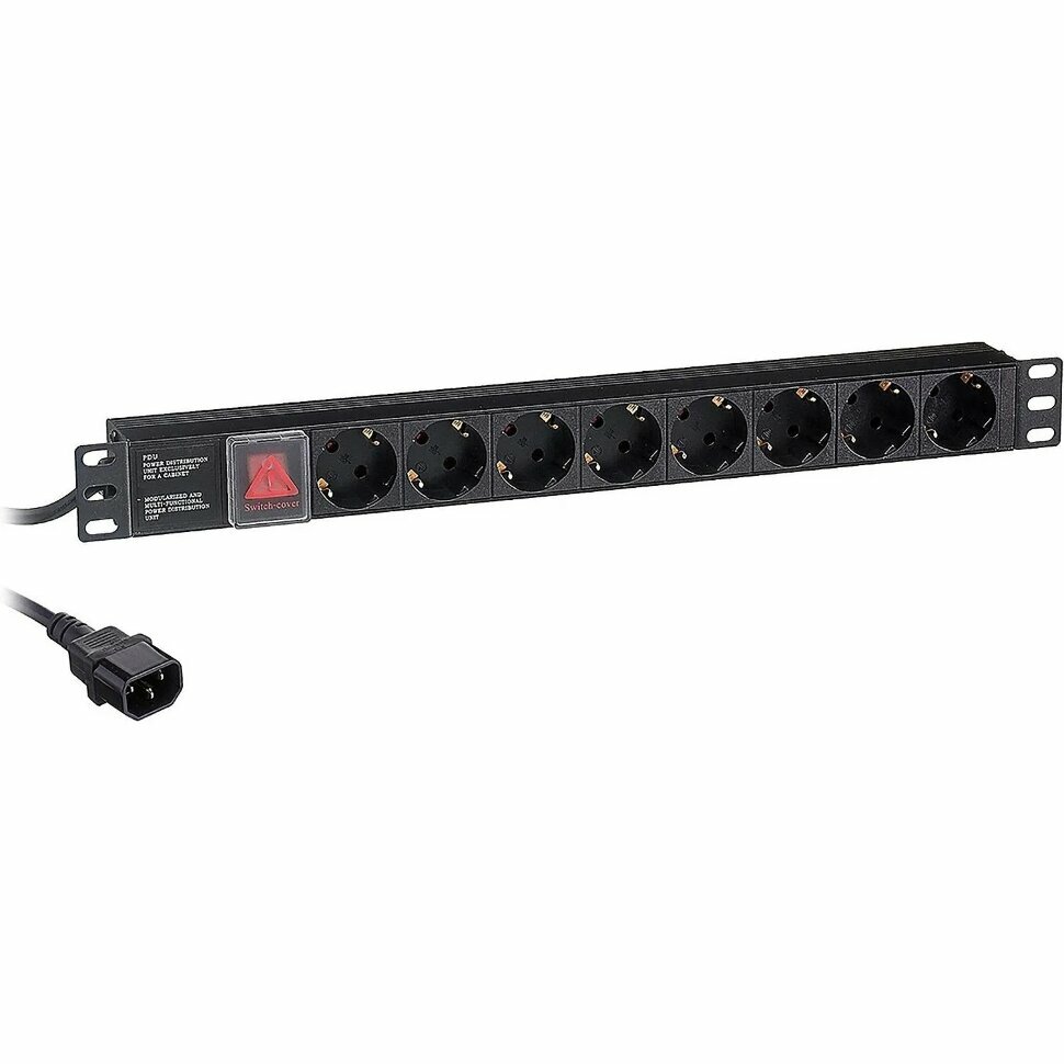 Блок розеток ExeGate ServerPro PDU-19H806 Al-8S-C14-3CU-SW (EX280845RUS), 1930060