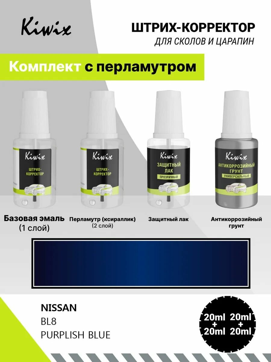 Подкраска NISSAN BL8 PURPLISH BLUE 20мл + лак + грунт
