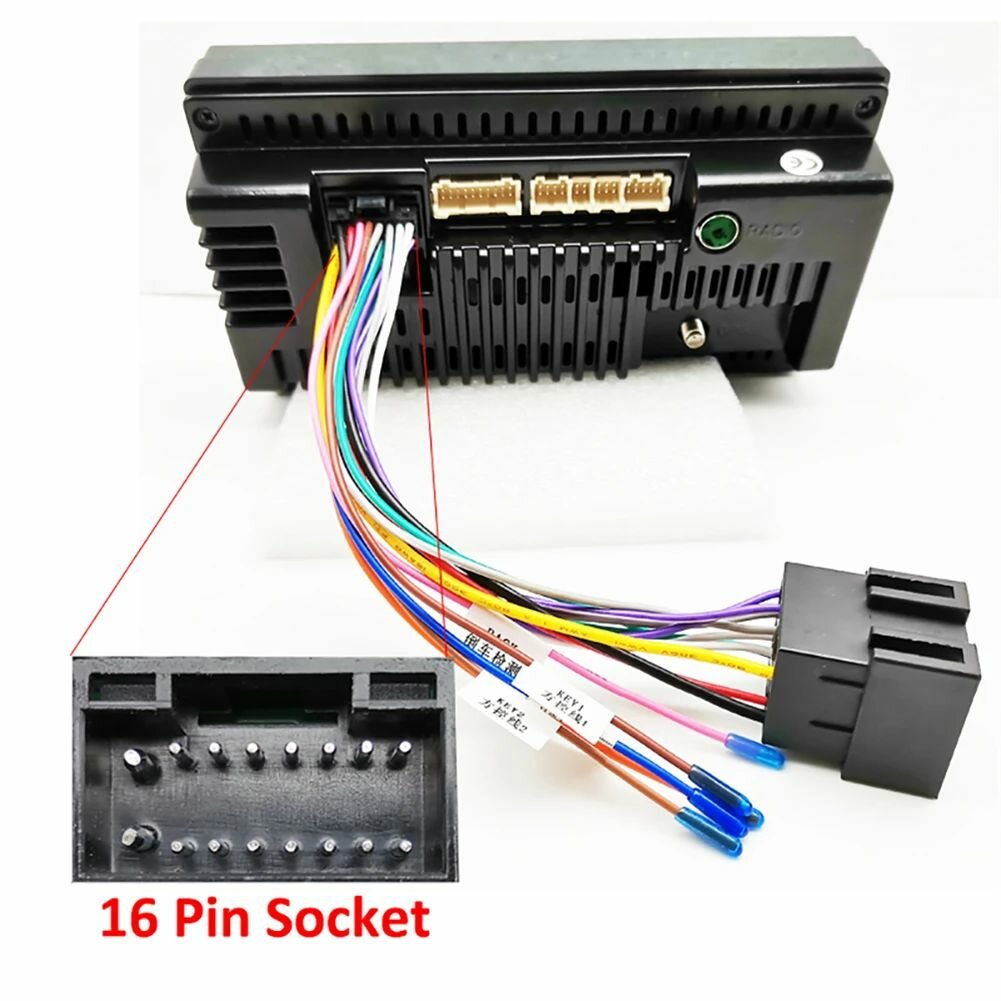 Переходник с ISO на 16 pin для подключения автомагнитолы Android к евроразъему