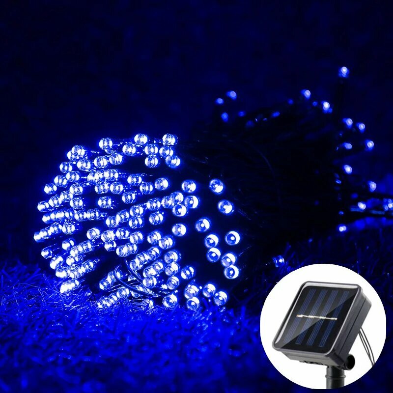 Солнечная гирлянда TOLACN, синий, 20 LED, 5 м