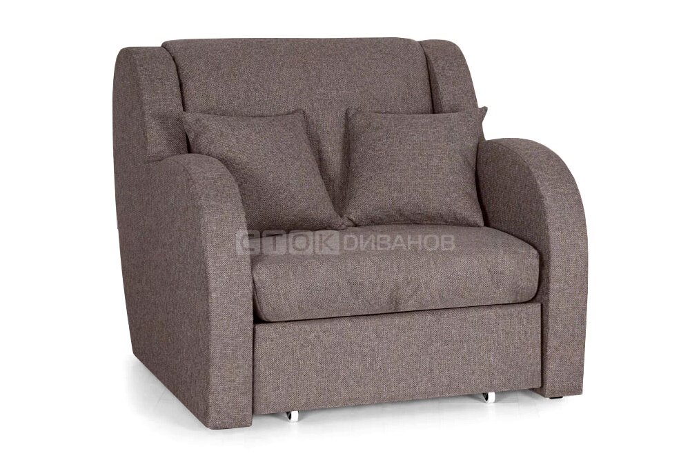 Кресло-кровать Сток Диванов Барон Vision коричневый 120 см, механизм аккордеон на металлокаркасе