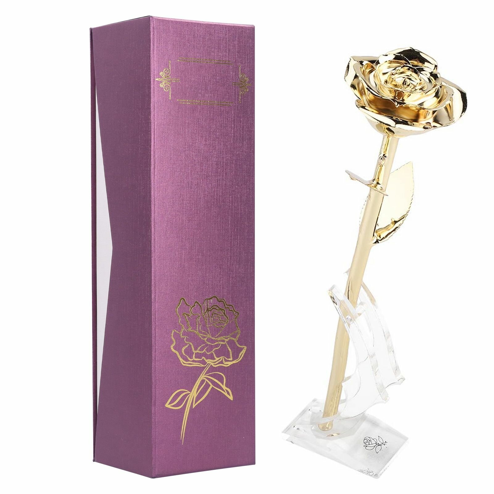 Золотая роза с позолоченным покрытием 24K, подарок на День святого Валентина, украшение для дома