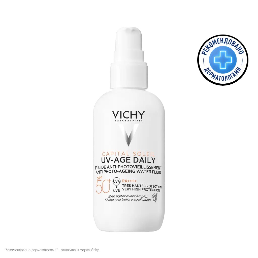 Vichy Capital Soleil UV-Age Daily Невесомый солнцезащитный флюид для лица против признаков фотостарения SPF50+ 80 мл 1 шт