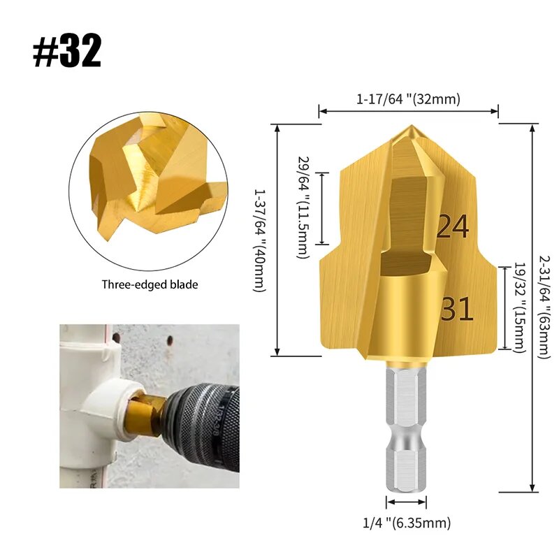 Ступенчатое сверло DUTRIEUX 32 мм, 6.35mmX32mm