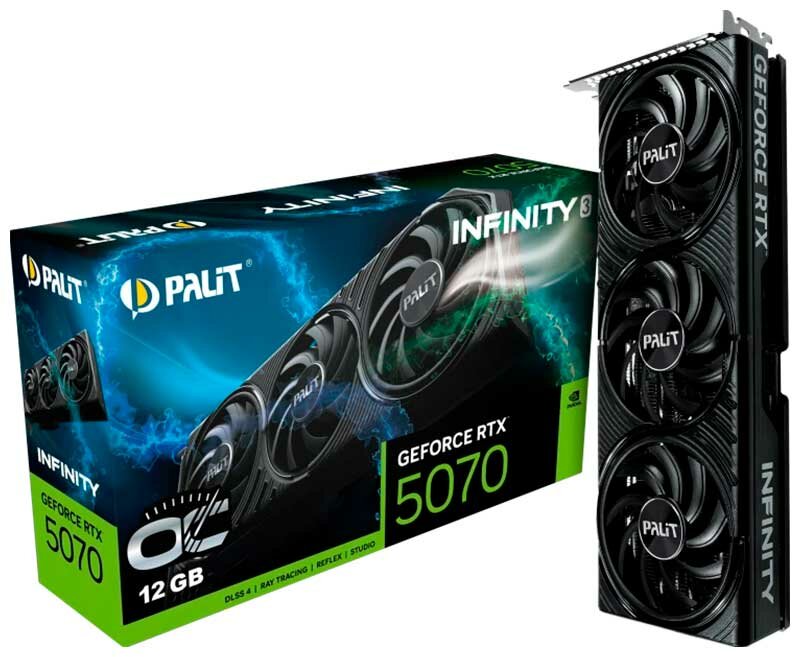 Видеокарта Palit GeForce RTX 5070 INFINITY 3 OC 12GB (NE75070S19K9-GB2050S)