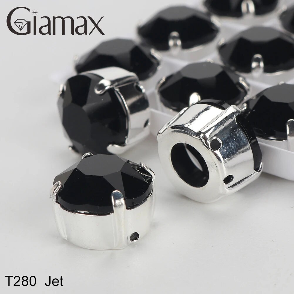 Швейные камни Giamax ST280 Jet, 4 мм, 72шт