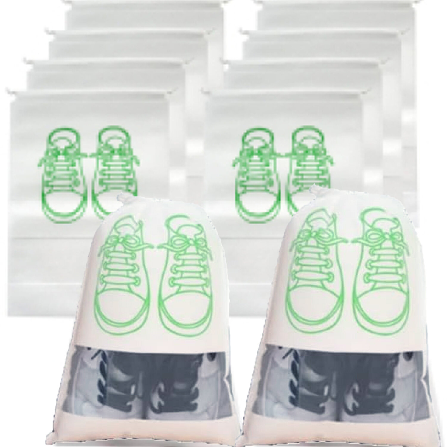 Пакеты для хранения обуви из нетканого материала, комплект с карманами, для дома и путешествий, влагоустойчивые, с шнурком для завязывания, для обуви
