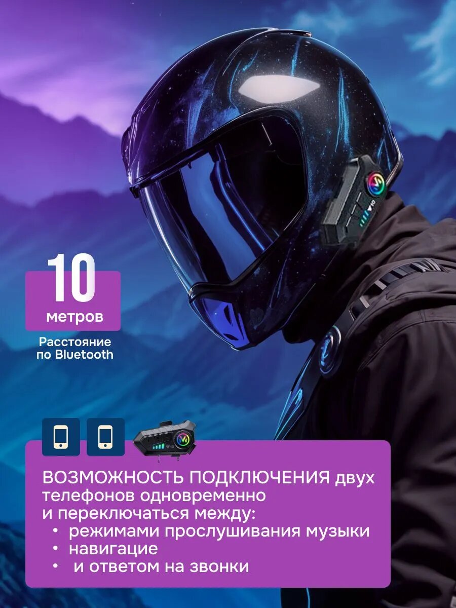Bluetooth мотогарнитура Y10 — фото 1