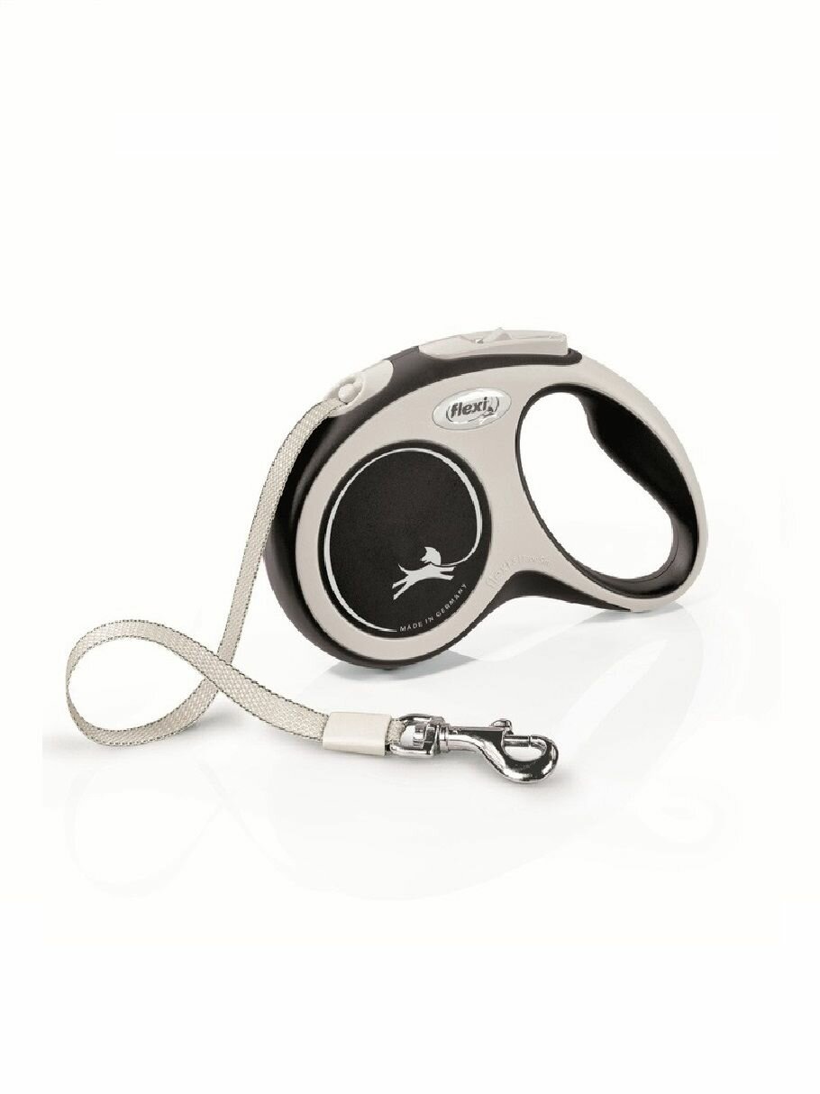 Flexi Рулетка New Comfort L 8м до 50кг (ремень) черная