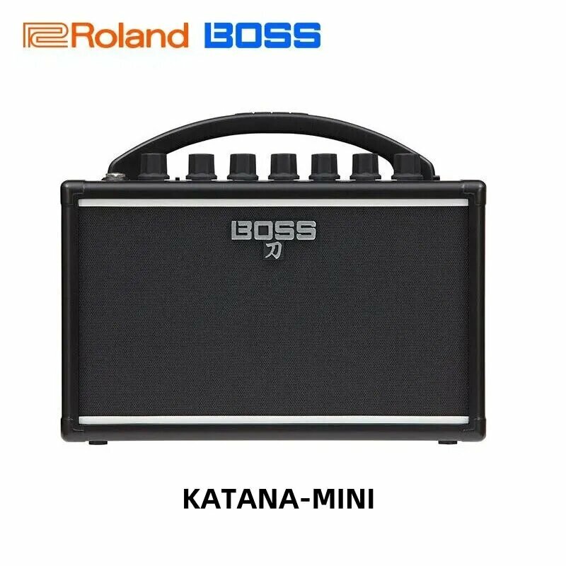 Портативный электрогитарный динамик BOSS KATANA MINI с поддержкой задержки, мощность 7 Вт, черный