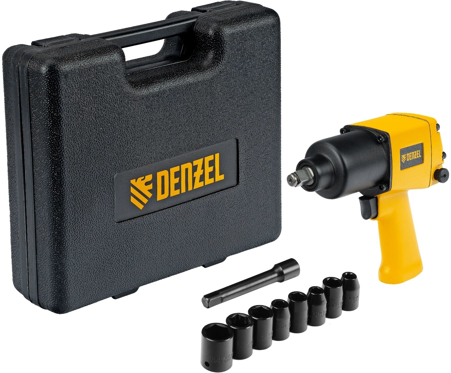 Гайковерт Denzel IW860 150л/мин желтый/черный