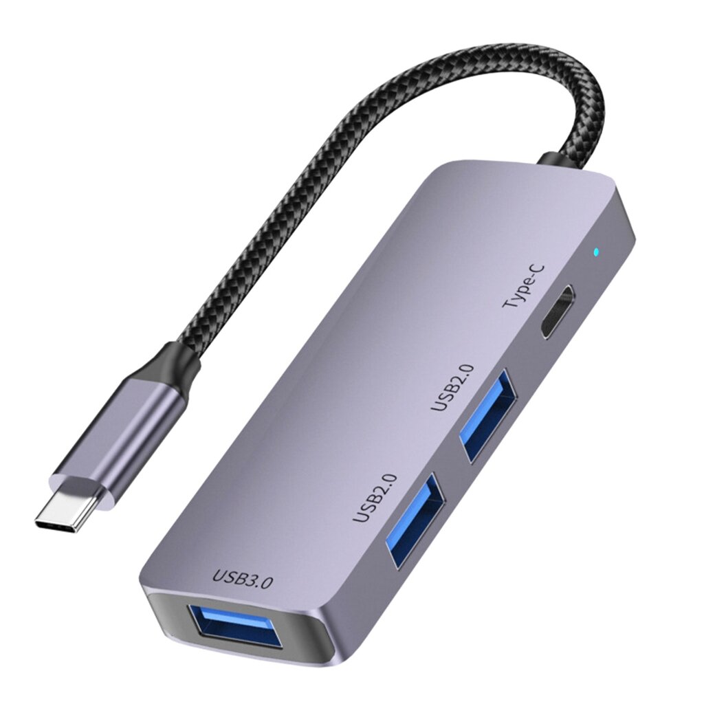 Концентратор 4 в 1 Type C с зарядкой PD мощностью 100 Вт, 2xUSB2.0 USB3.0 USB C 5 Гбит / с для ноутбуков, настольных компьютеров и мобильных устройств
