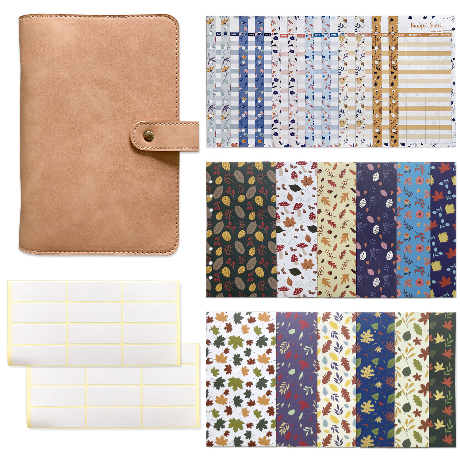 Набор почтовой бумаги, для конвертов, с цветочным принтом, А6, 6 отверстий,