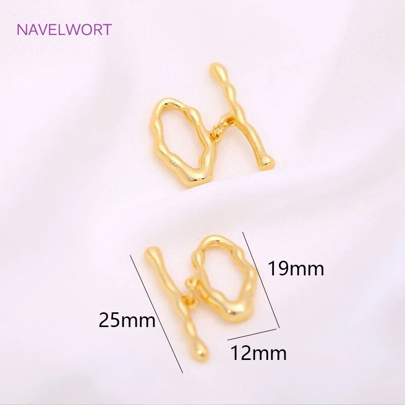 Латунные позолоченные застежки NAVELWORT 18K 4 pieces, 18 K gold plated