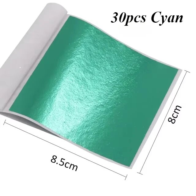 Блестящие 30 шт. листов с имитацией сусального золота (8x8,5 см, серебристая и красная фольга): незаметные для художников своими руками в поделок и украшении