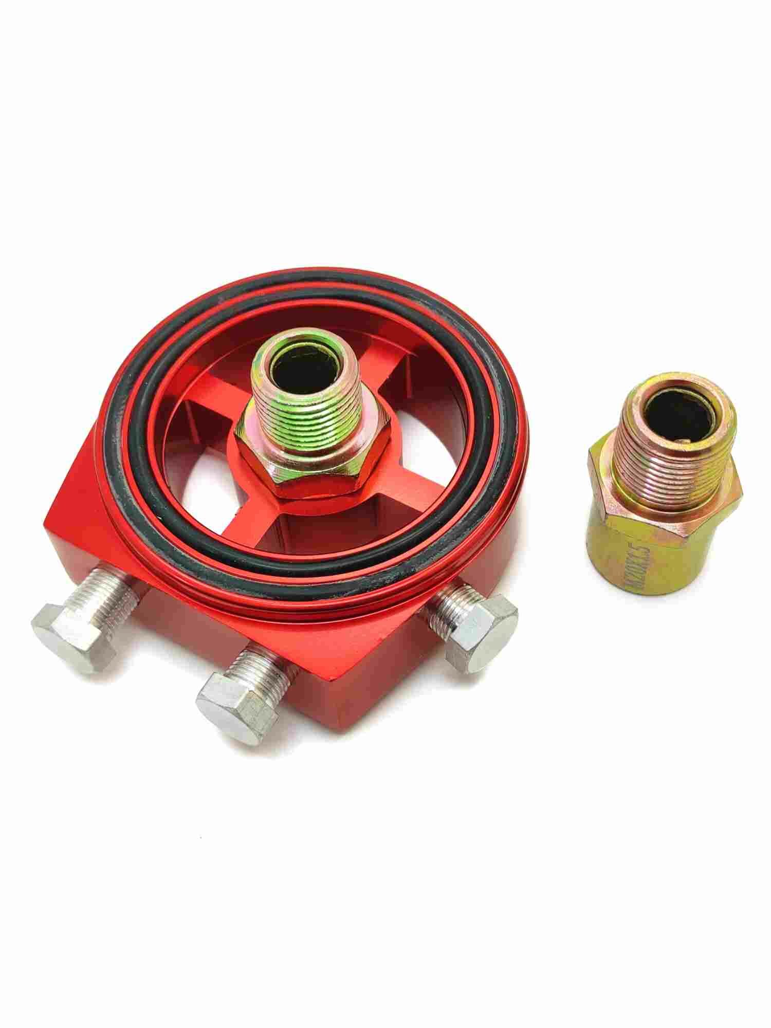 Проставка масляного фильтра для установки сенсоров 1/8 NPT (M20*1.5, 3/4) красная belais #21899