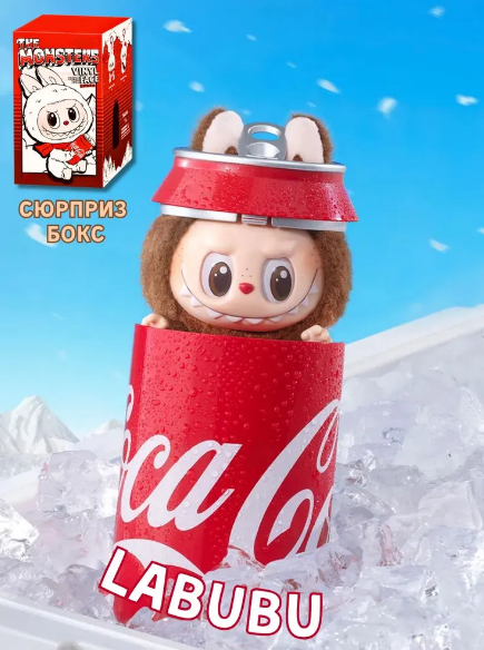 Лабубу игрушка в банке колы/Коллекционная фигурка монстр/Сюрприз бокс