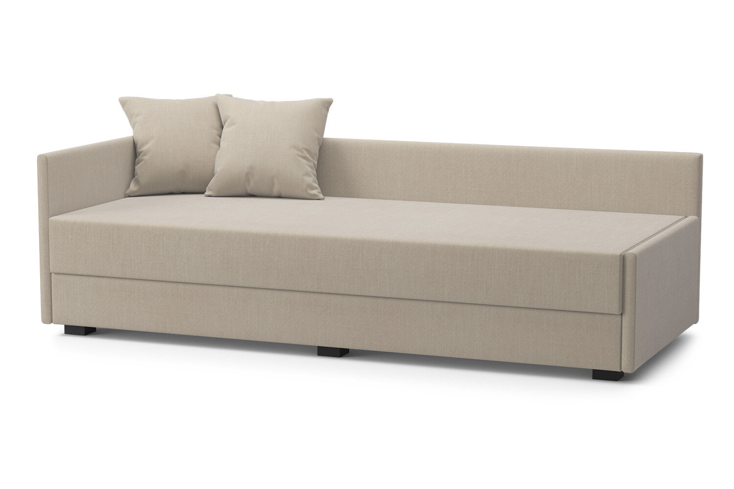 Тахта Нордик 210х62х86 см, обивка рогожка, подлокотник слева, цвет бежевый