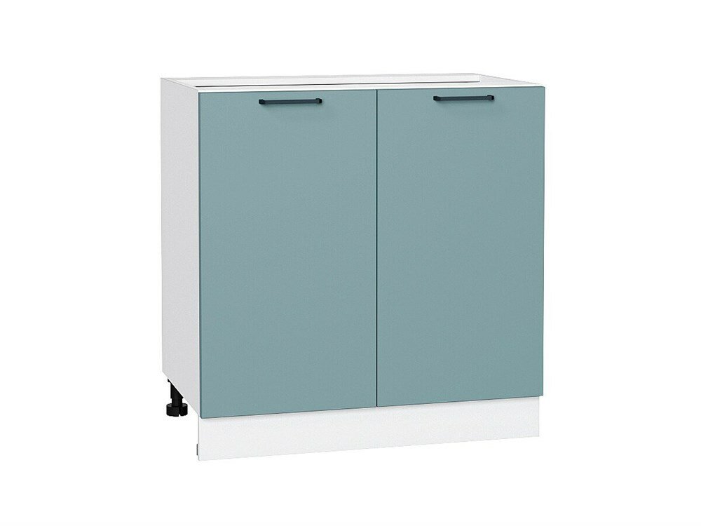 VVT Шкаф нижний с 2-мя дверцами Флэт Белый, Grey-green In 2S, 800 В*Ш*Г 816*800*478, фасад ЛДСП Grey-green In 2S, корпус Белый Grey-green In 2S