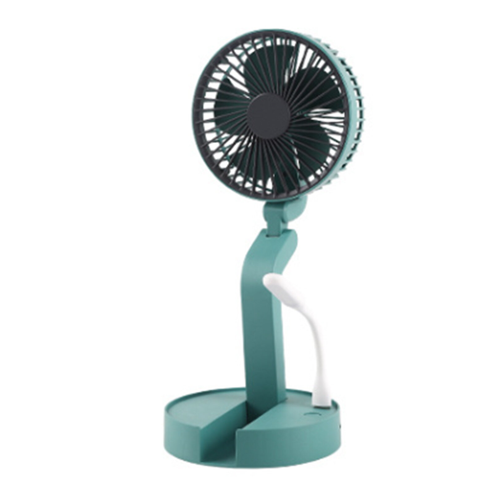 Мини-Настольный Вентилятор Складной Мощный Ветер Тихая Работа USB Подвесной со Светом для Офиса, Общежития, Дома