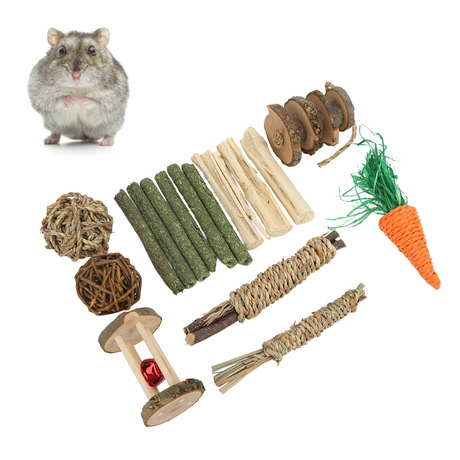 Набор игрушек для жевания хомяков Уход за зубами Маленькие домашние животные Жевательные и игровые игрушки для моляров Аксессуары для кроликов Хомяки