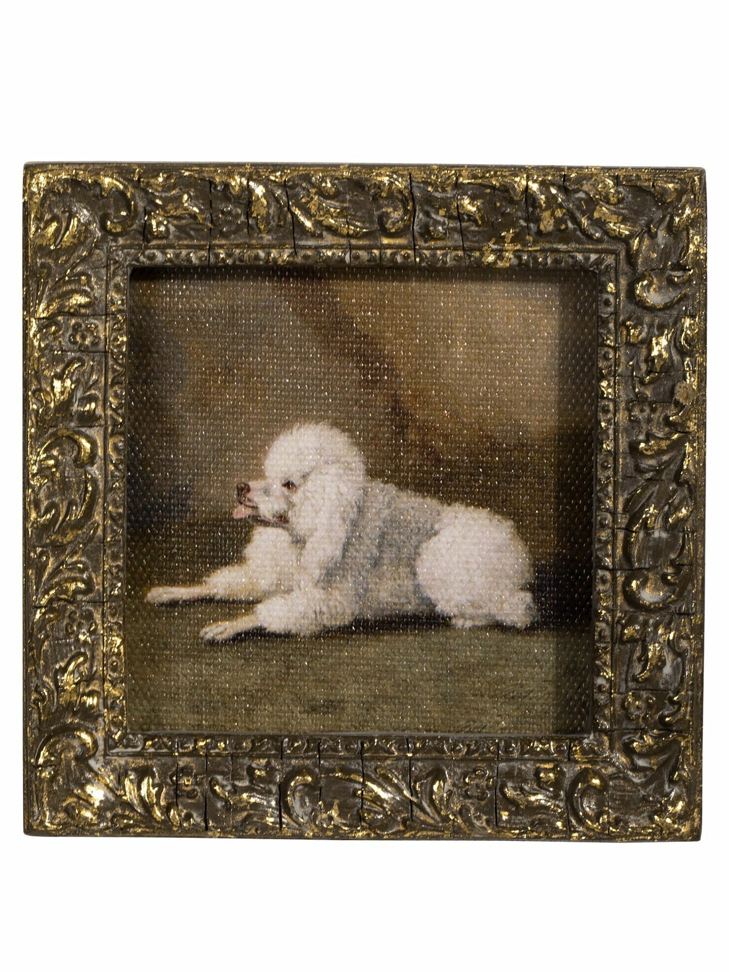 Картина настенная Пудель, масло, под старину 10x2x10см