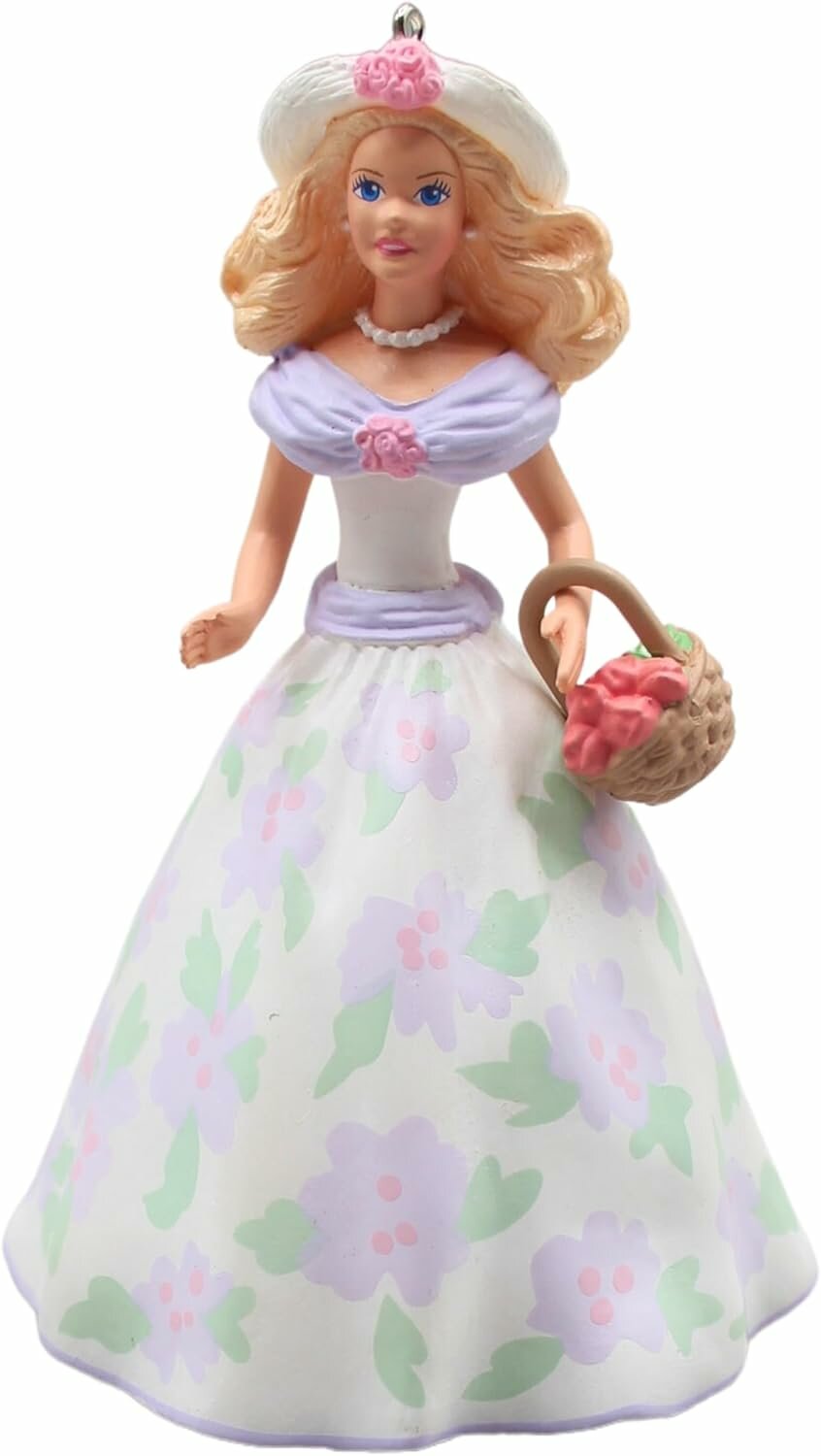 Елочная игрушка кукла барби винтаж (9см) Hallmark Keepsake Spring Ornament Springtime Barbie 1995, Plastic