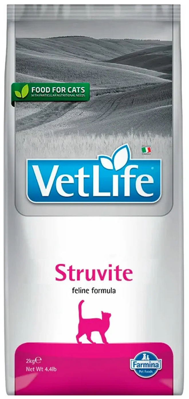 Корм сухой диетический для кошек Farmina Vet Life Struvit, для лечения МКБ 2кг.