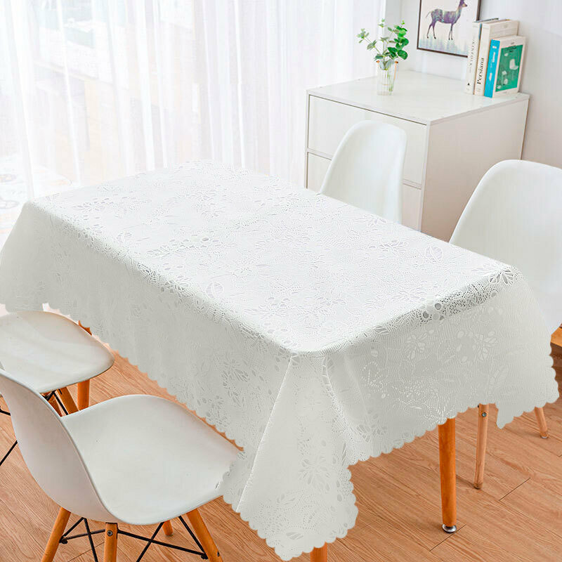 Клеенка столовая ПВХ 137см*20м белая, прочная и водоотталкивающая