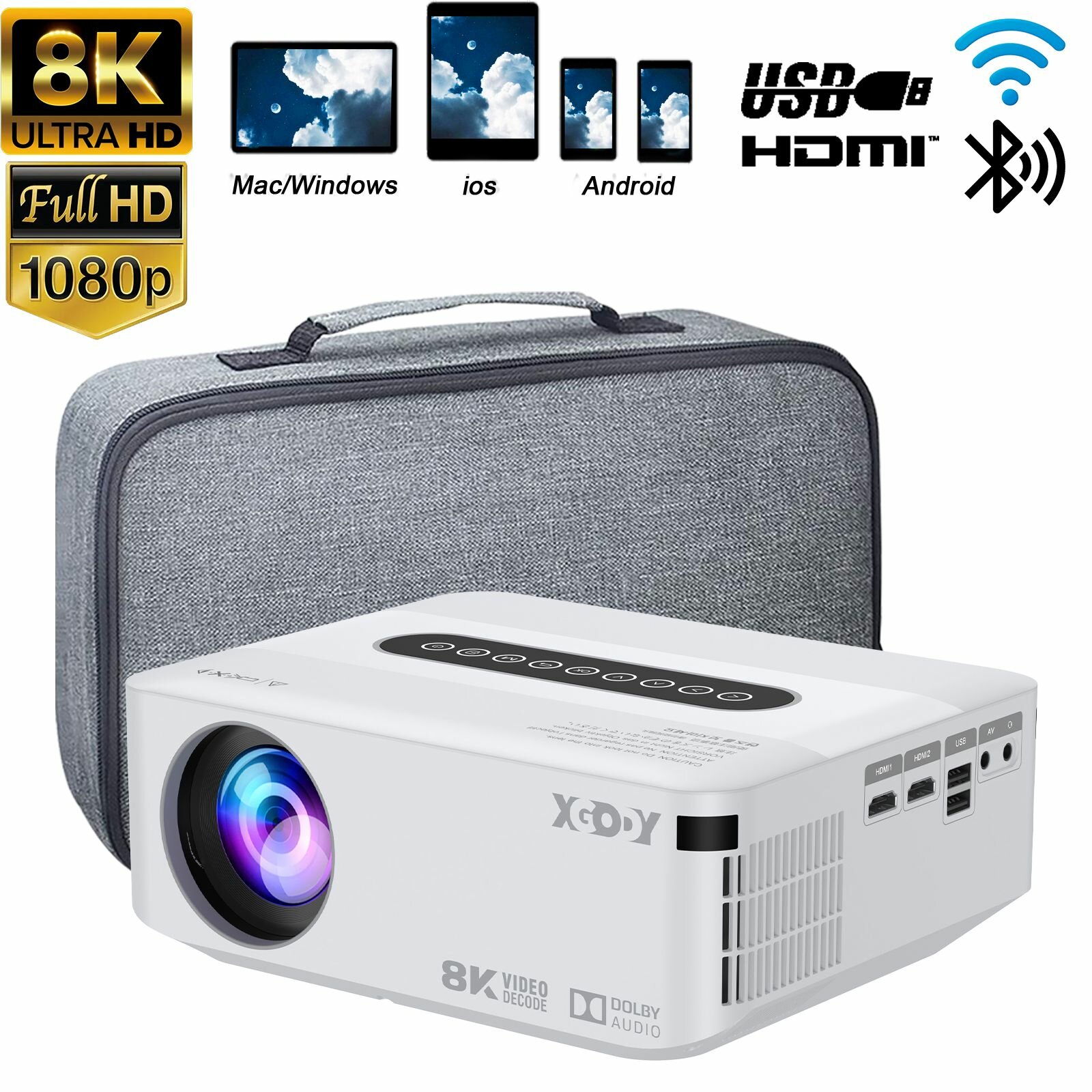 8K UHD проектор Smart 5G WiFi Bluetooth 4K Android проектор домашний кинотеатр кино