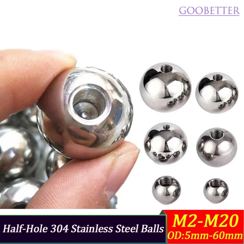 Стальные шарики с резьбой M2-M12 5-60 мм M4(2pcs), 12mm