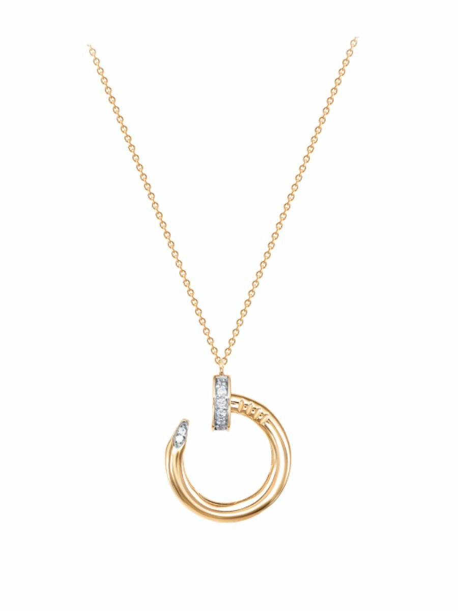 Колье, красное золото, 585 проба, родирование, фианит