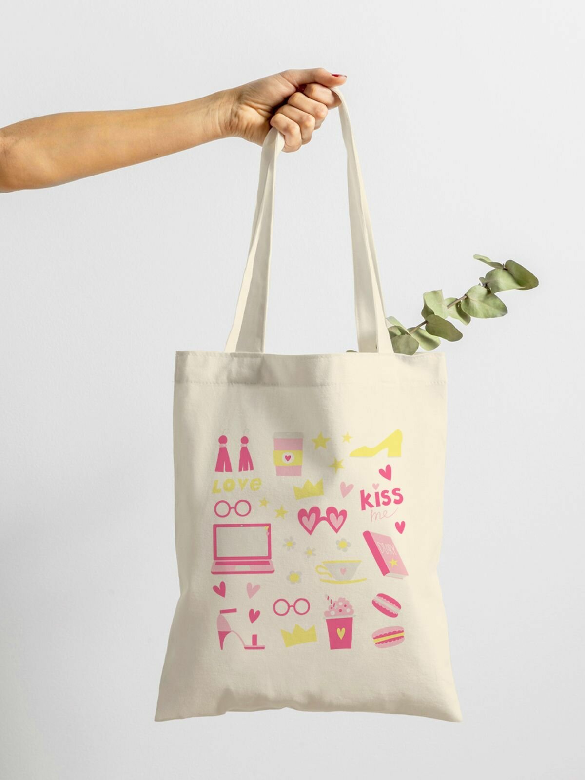 Сумка шоппер шоппер с принтом "Гламуррр" 8 марта 14 февраля шопер авоська холщовая с рисунком в подарок