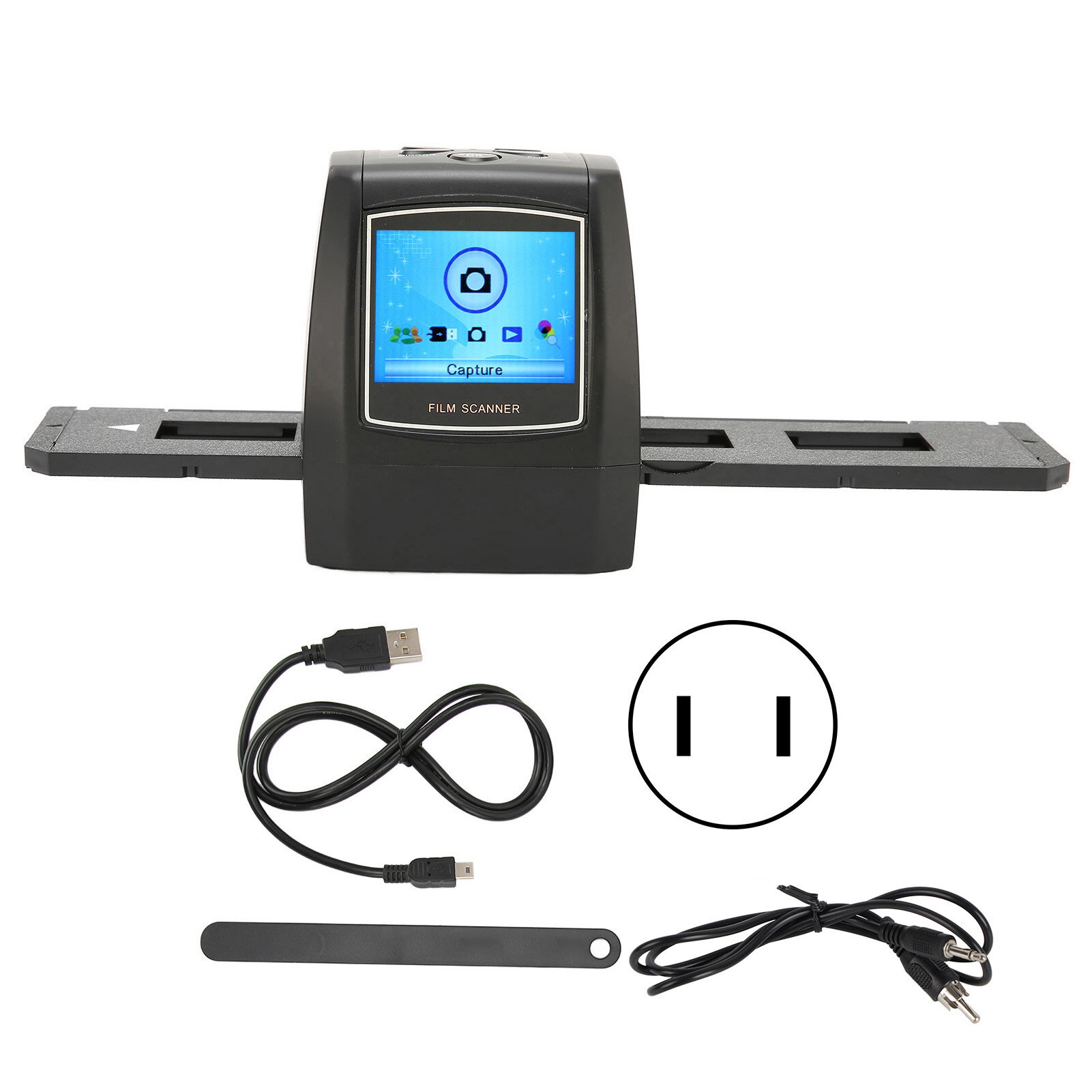Сканер пленки маленький портативный многофункциональный 2.4 -дюймовый ЖК -экранный сканер пленки для 35 мм 135 -мм слайд -пленки негативы US Plug 100–240V