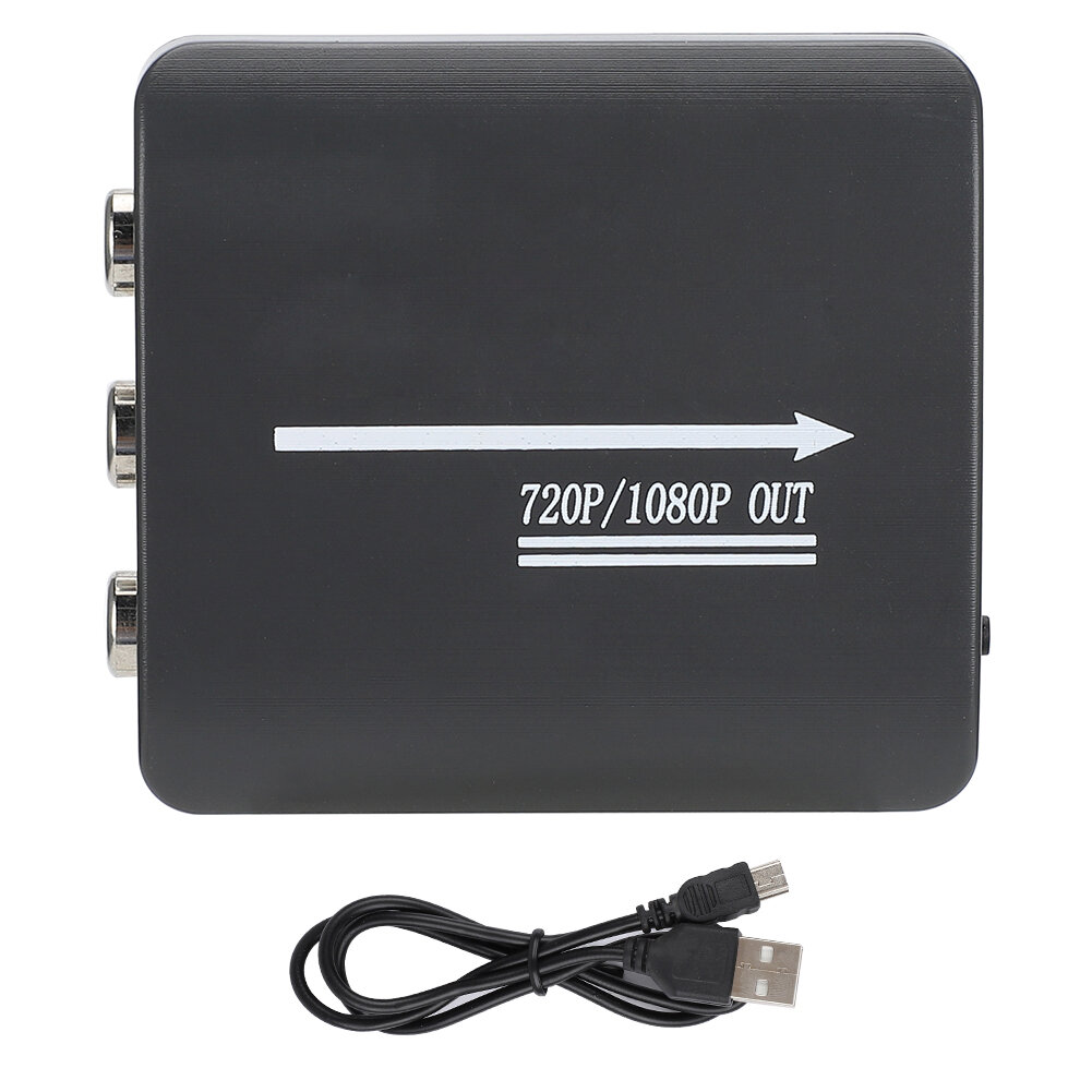 Мини-конвертер AV (RCA) в HDMI 1080P, переключатель ТВ-сигнала, черный